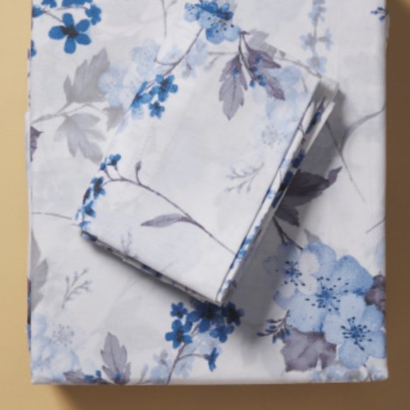Vantona Home | Bedding | Vantona Home King Size Sheet Set Blue Floral ...